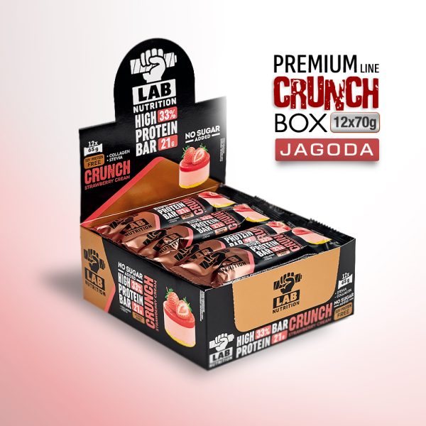 Proteinska Čokoladica - Crunch PREMIUM - Hrskava - JAGODA